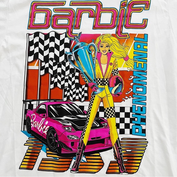Barbie | Tops | Barbie Racing Graphic Tee Shirt | Poshmark